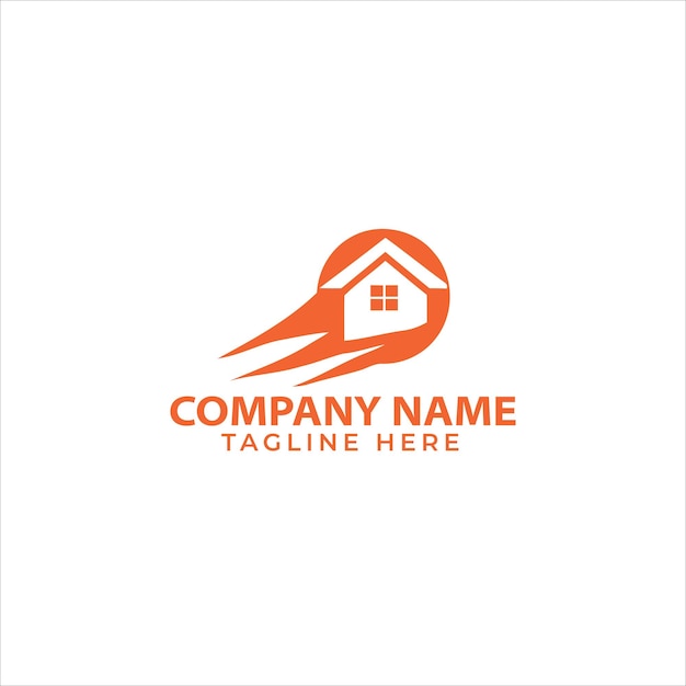 Vibrant Orange House Icon with Stylized Roof Design | Jiffy Designs