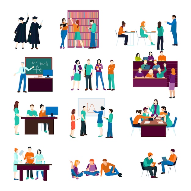 Vibrant Collection of Diverse Student and School Scenes | Jiffy Designs