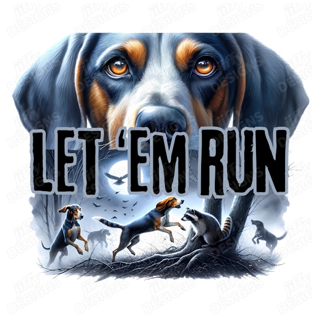 'Let 'Em Run' Striking Hound Portrait with Dynamic Hunting Scene ...
