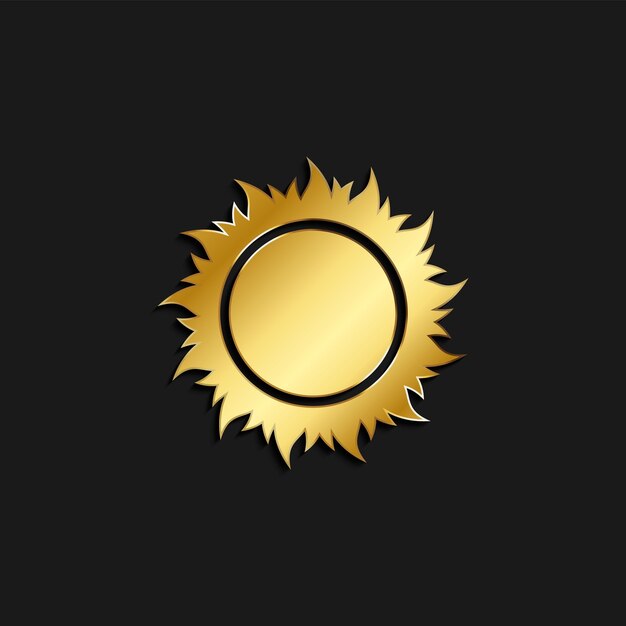Radiant Golden Sun Emblem on Dark Background | Jiffy Designs