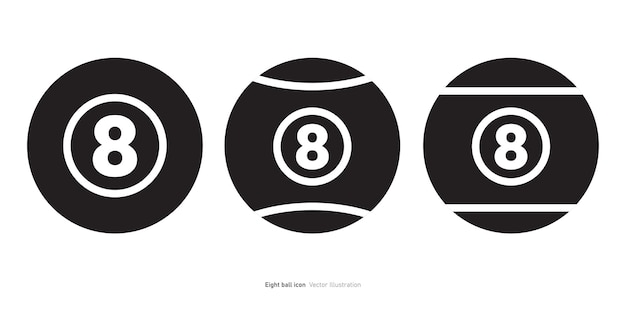Minimalist Collection of Black and White Eight Ball Icons | Jiffy Designs
