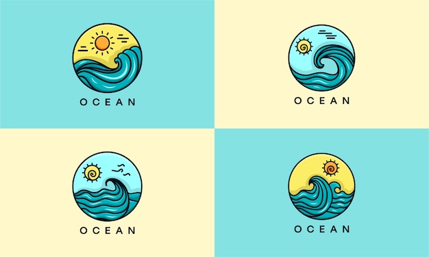 Vibrant Ocean-Inspired Graphic Collection with Wavy Designs | Jiffy Designs