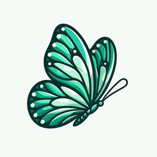 Elegant Mint Green Butterfly with Intricate Patterns | Jiffy Designs