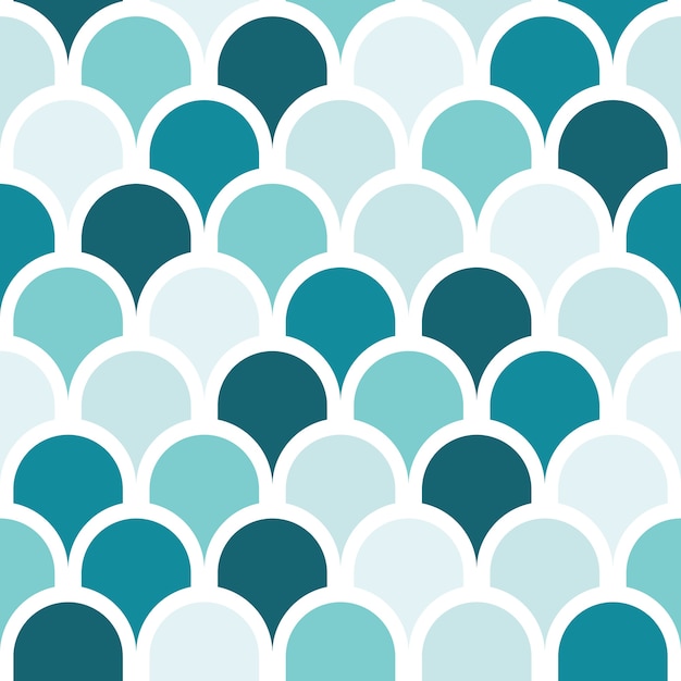 Elegant Teal Scallop Pattern with Overlapping Arches | Jiffy Designs