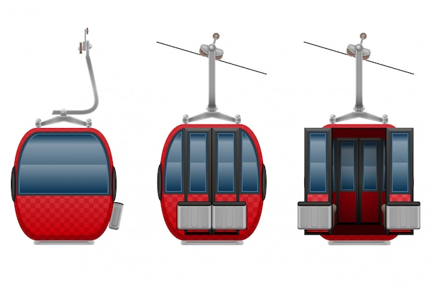 Vibrant Red Cable Cars Soaring Through the Skies | Jiffy Designs