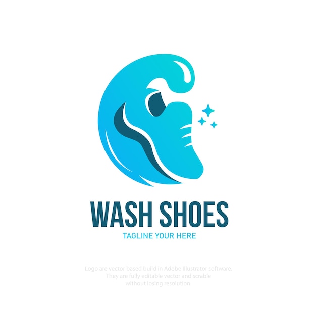 Vibrant Shoe Cleaning Logo with Playful Splash Design | Jiffy Designs