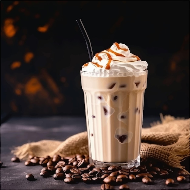 Indulgent Iced Coffee Delight with Whipped Cream | Jiffy Designs