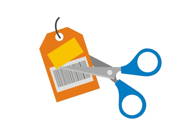 Scissors Cutting Price Tag with Barcode | Jiffy Designs