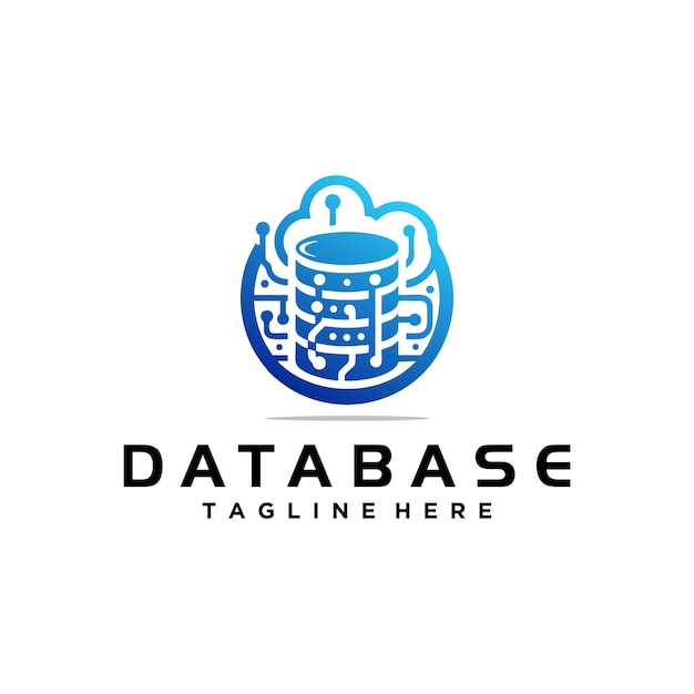 Vibrant Cloud-Shaped Database Logo with Futuristic Symbols | Jiffy Designs