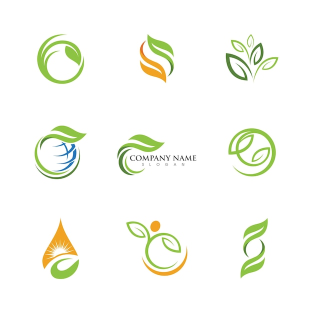 Vibrant Nature-Inspired Logos and Brand Identity Elements Collection ...