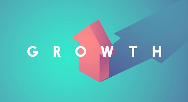 Geometric 'Growth' Text Illustration with Vibrant Overlapping Shapes ...