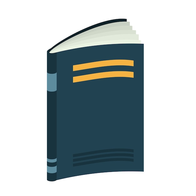 Stylized Book Illustration with Navy Blue Cover and Stripes | Jiffy Designs