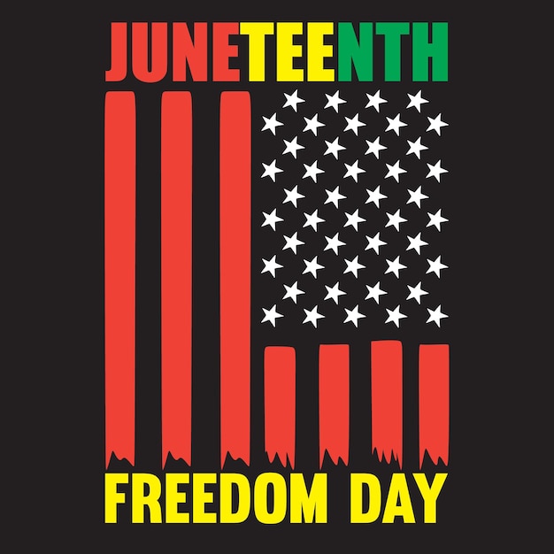 Vibrant Juneteenth Flag with Bold Text and Stars | Jiffy Designs