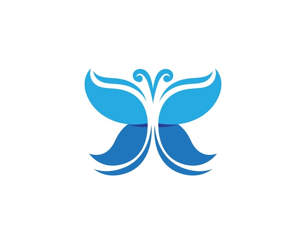 Elegant Blue Butterfly Emblem with Flowing Designs | Jiffy Designs