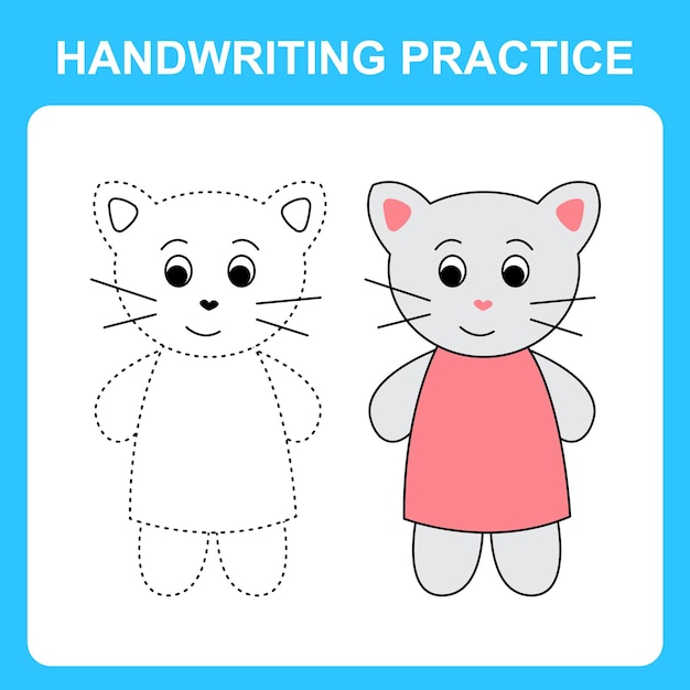 Adorable Kitty Handwriting Practice for Children | Jiffy Designs