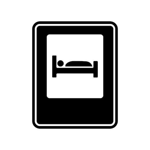 Minimalist Lodging Symbol in Stark Black and White | Jiffy Designs