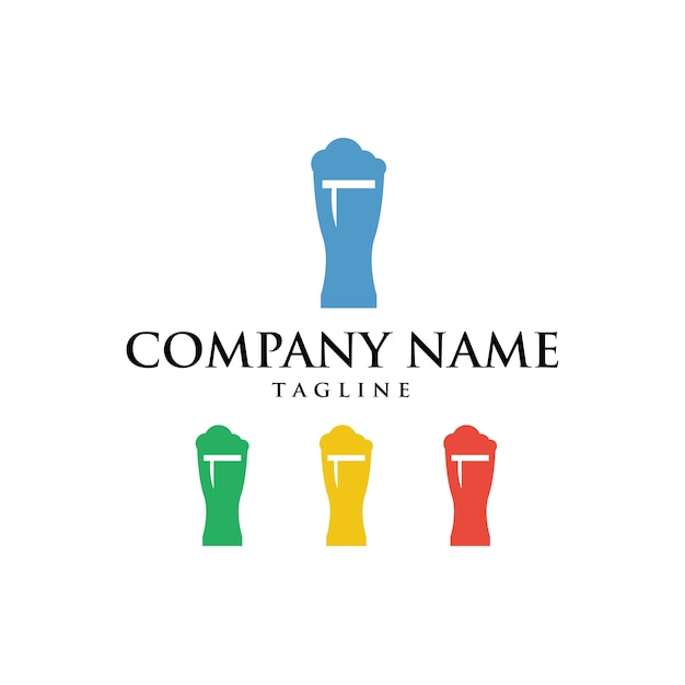 Colorful Beer Glass Logo with Company Name and Tagline | Jiffy Designs