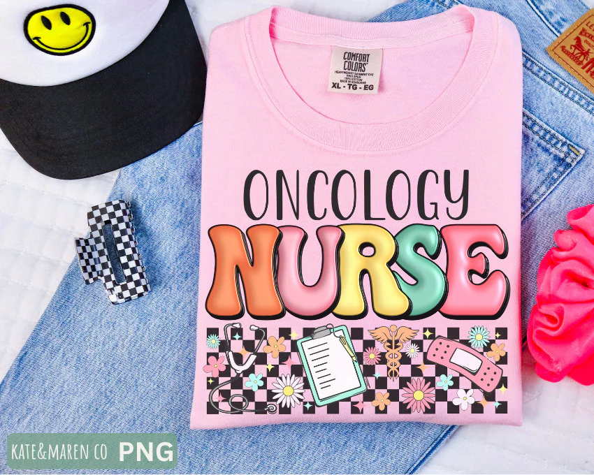 'Oncology Nurse' in Vibrant Letters with Cheerful Medical Symbols ...