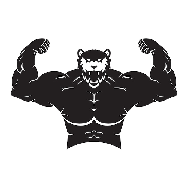 Fierce Feline Fitness Icon: Powerful Panther Flexes Muscular Physique ...