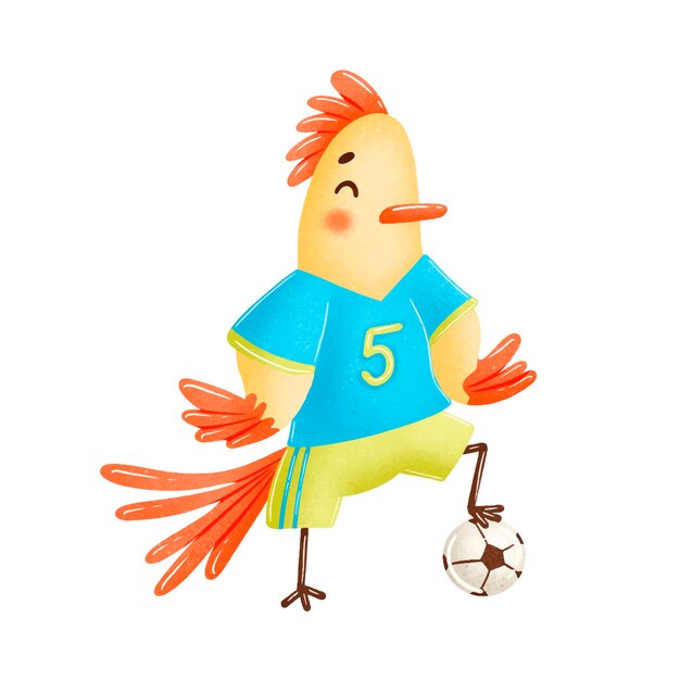 Cheerful Chicken Soccer Player Mascot Illustration | Jiffy Designs