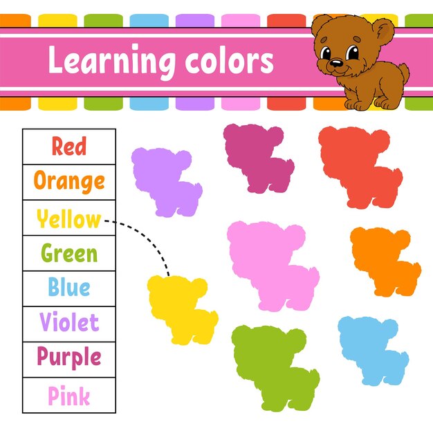 Adorable Bear Teaches Vibrant Colors in Playful Design | Jiffy Designs