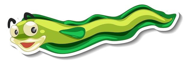 Cheerful Green Cartoon Worm Slithering Across the Page | Jiffy Designs