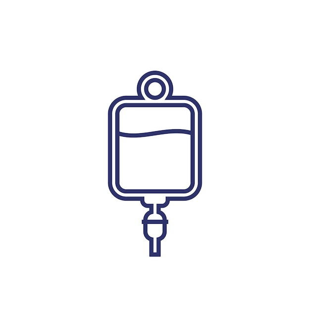 Minimalist Medical Infusion Bag Icon in Navy Blue | Jiffy Designs