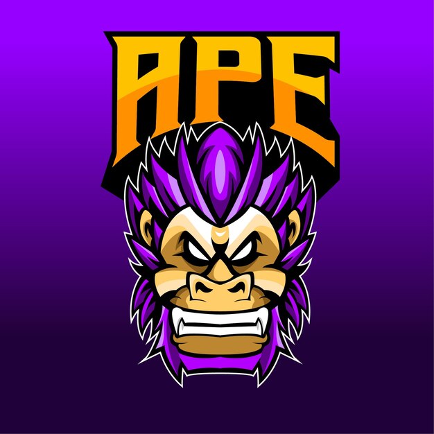 Fierce and Fearsome Ape Mascot Logo | Jiffy Designs