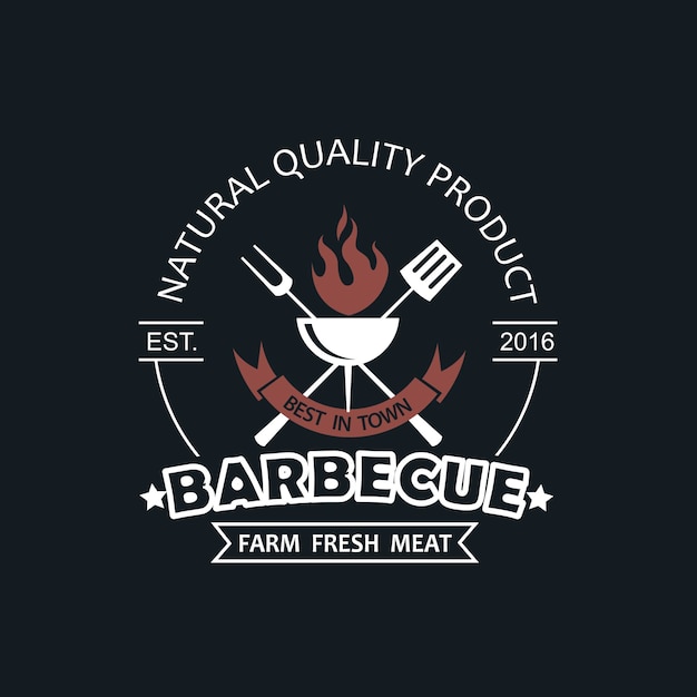 Rustic Barbecue Logo with Flaming Cooking Utensils | Jiffy Designs