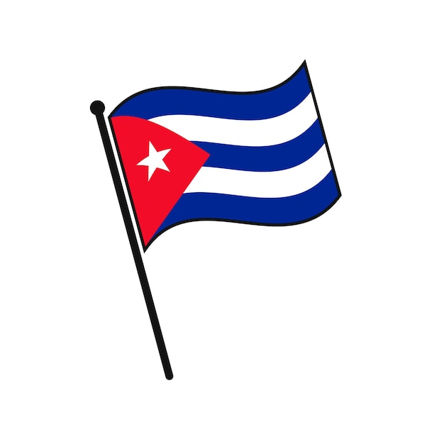 Vibrant Cuban Flag Waving Proudly on Flagpole | Jiffy Designs