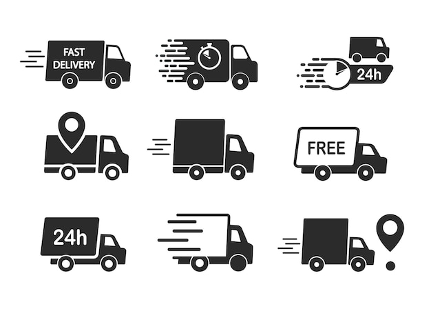 Comprehensive Delivery Service Icons: Speed, Time, and Location | Jiffy ...