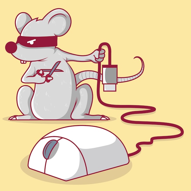 Playful Mouse Plugged into Electrical Outlet with Curious Expression ...
