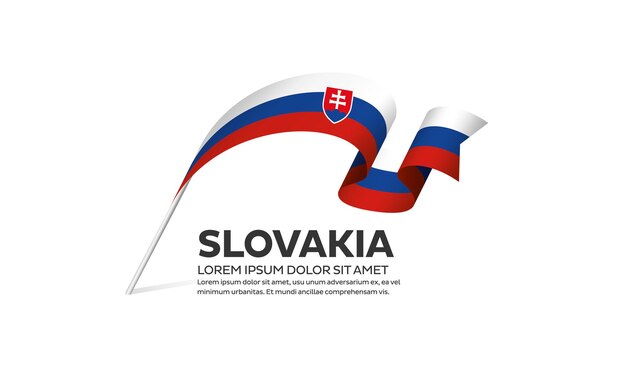 Vibrant Slovak Flag Emblem with Flowing Ribbon Design | Jiffy Designs