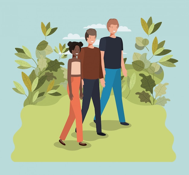 Stylized Family Portrait with Lush Foliage Illustration | Jiffy Designs