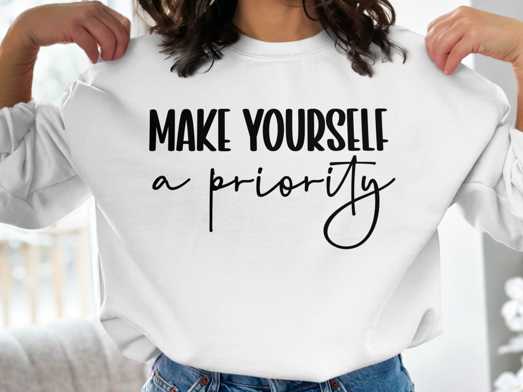 'Make Yourself a Priority' Bold Typography with Elegant Script Accent ...