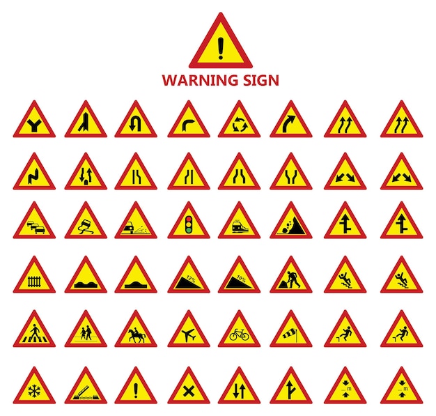 Diverse Array of Iconic Traffic Warning Signs | Jiffy Designs