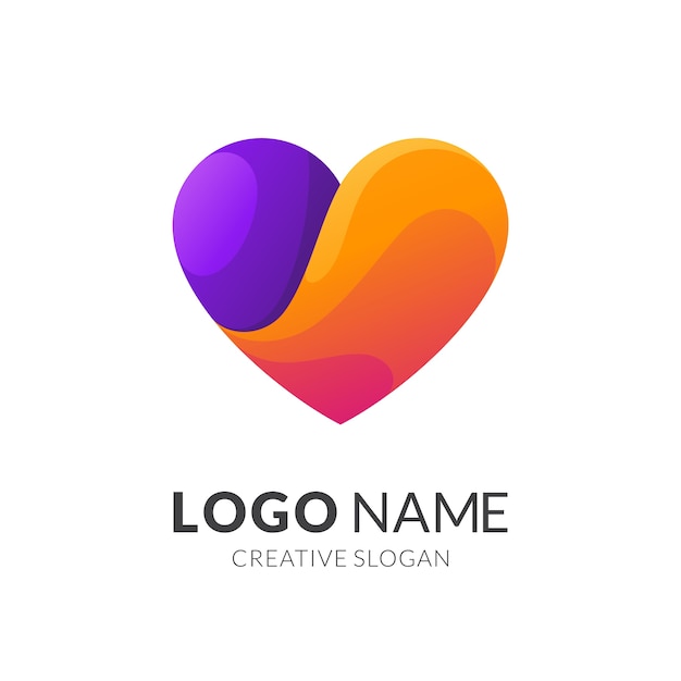 Vibrant Overlapping Heart Logo Design | Jiffy Designs