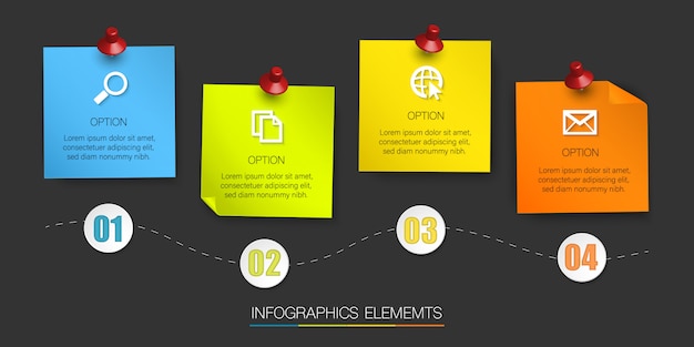 Vibrant Sticky Note Infographic with Numbered Options | Jiffy Designs