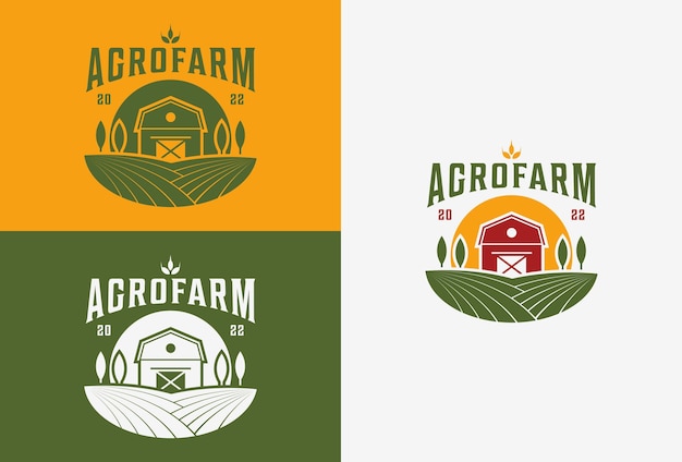 Vibrant Agrofarm Logo Collection with Rustic Barn Imagery | Jiffy Designs