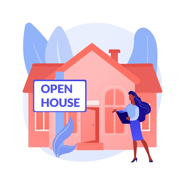 Vibrant Open House Invitation with Welcoming Home Illustration | Jiffy ...