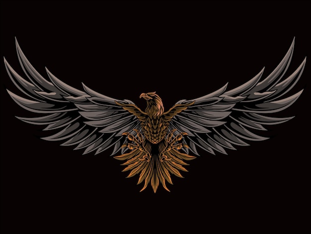 Majestic Winged Raptor Soaring in Dramatic Shadows | Jiffy Designs