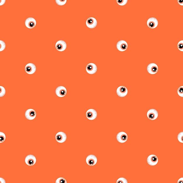 Whimsical Eyeball Pattern in Vibrant Tangerine Hue | Jiffy Designs
