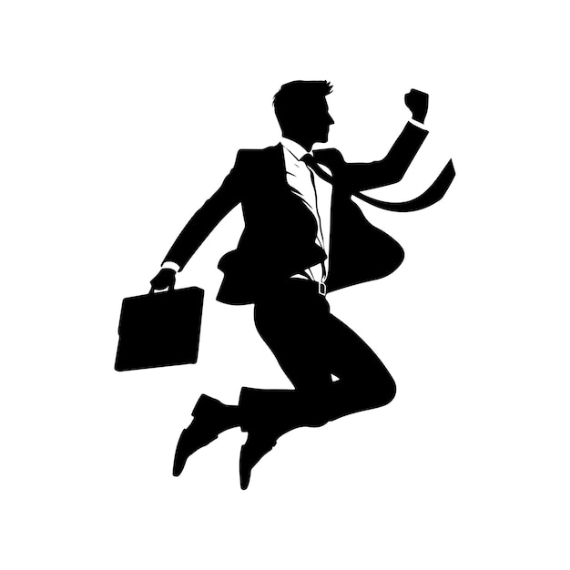 Silhouette of a Dashing Businessman Rushing to Work | Jiffy Designs