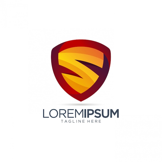 Bold and Vibrant Shield-Shaped Logo with Overlapping Curves | Jiffy Designs
