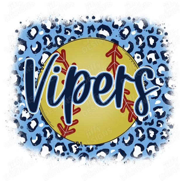 'Vipers' Softball-Inspired Emblem with Vibrant Leopard Print Border ...