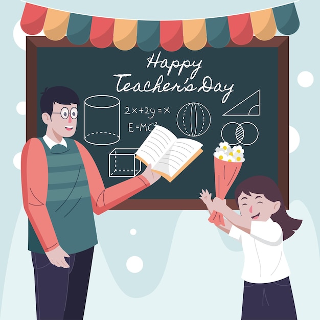 Cheerful Teachers and Students Celebrate Education Holiday | Jiffy Designs