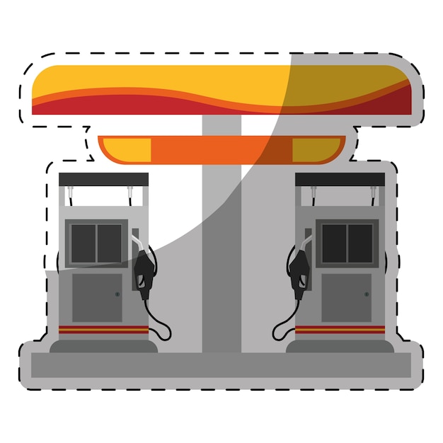 Vibrant Gas Station with Retro Fuel Pumps | Jiffy Designs