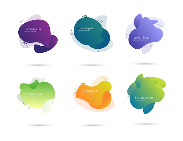 Vibrant Liquid Shapes Collection with Editable Text Placeholders ...