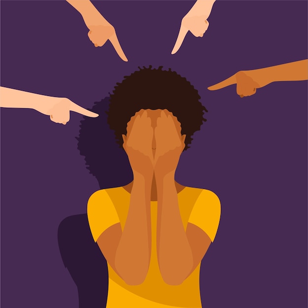 Hands Pointing at Distressed Person on Dark Background | Jiffy Designs