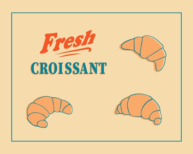 Delightful Fresh Croissants in Vibrant Illustration | Jiffy Designs